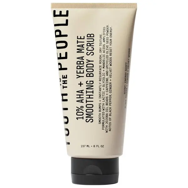 Youth To The People 10% Aha + Yerba Mate Smoothing Energy Body Scrub With Upcycled Olive Seed Powder - One-color