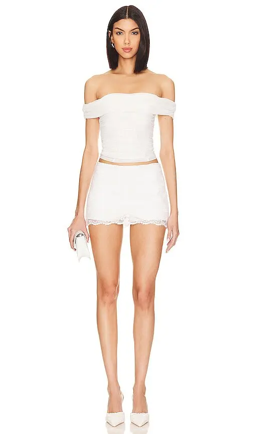LOVERS AND FRIENDS Elliot Lace Skort - White Lace