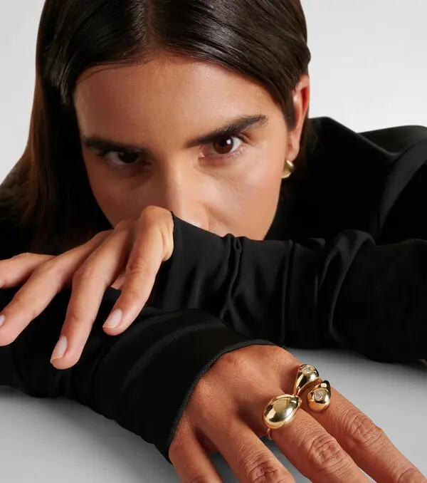 Mateo Water Droplet 14kt Ring With Diamonds