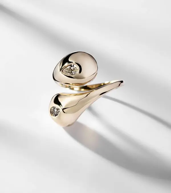 Mateo Water Droplet 14kt Ring With Diamonds