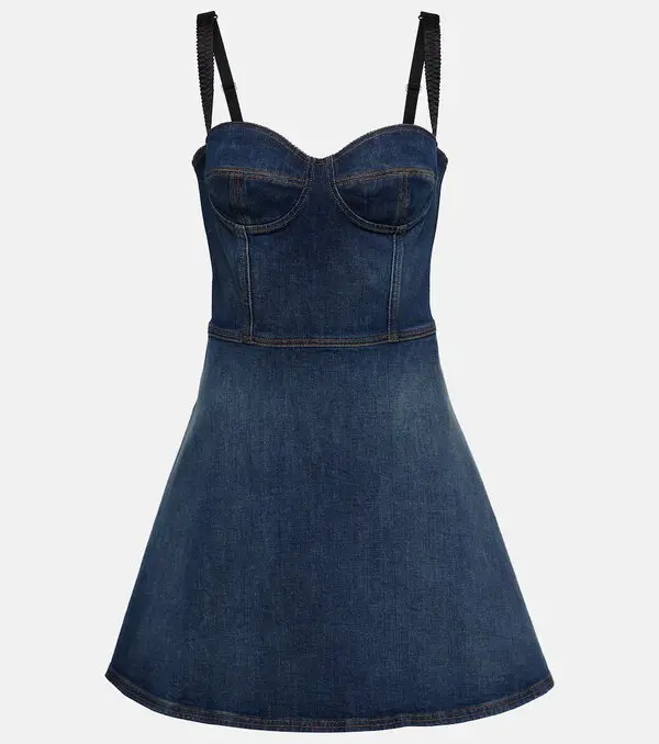 Dolce & Gabbana Corset Denim Minidress - Blue