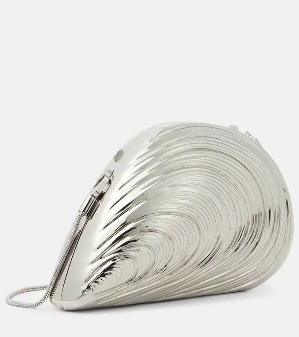 Simkhai Bridget Shell Clutch - Silver