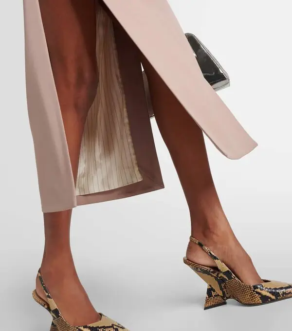 Attico Wool Twill Midi Skirt