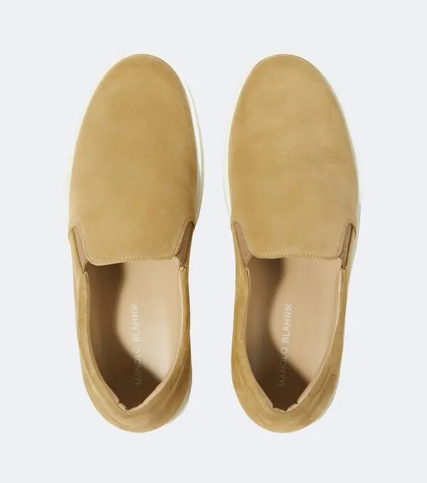 Manolo Blahnik Nadores Suede Sneakers - Green
