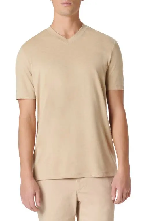 Bugatchi V-neck Performance T-shirt - Sand