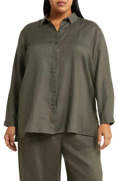 Eileen Fisher Organic Linen Button-up Shirt