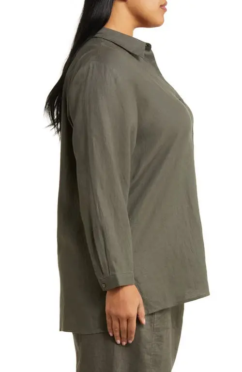 Eileen Fisher Organic Linen Button-up Shirt