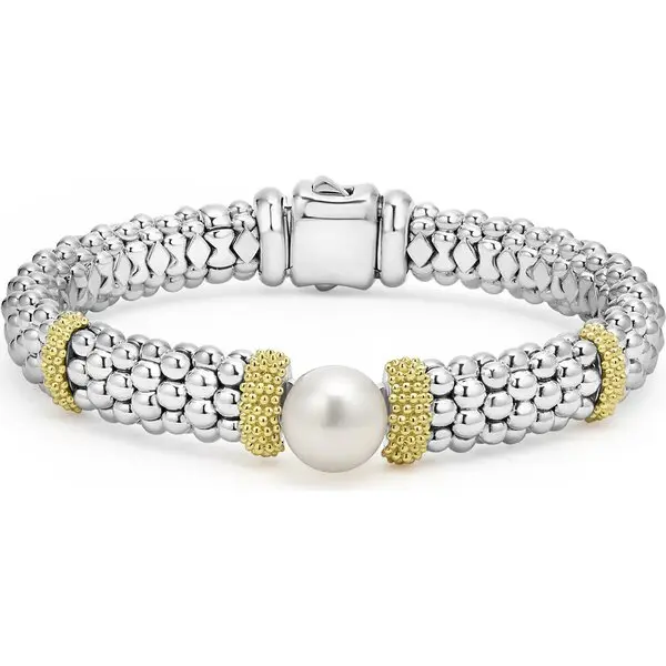 Lagos Luna Pearl Station Bracelet - Silver