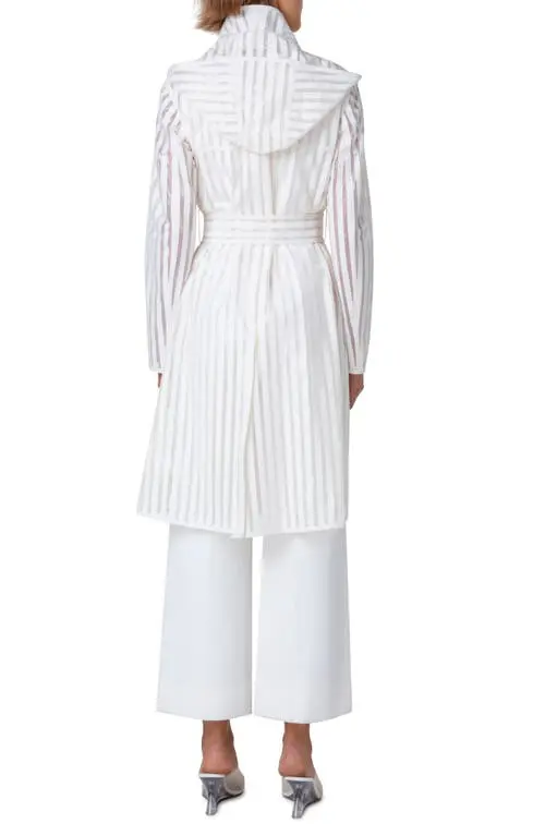 Akris Mesh Stripe Hooded Coat