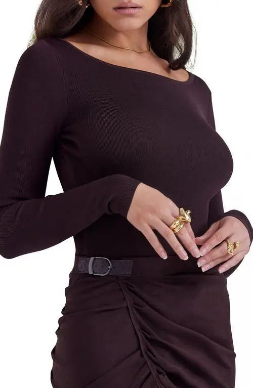 House Of Cb Inoe Long Sleeve Ribbed Bodysuit