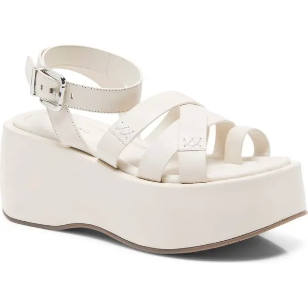 Free People Hazel Platform Sandals - Bone Leather