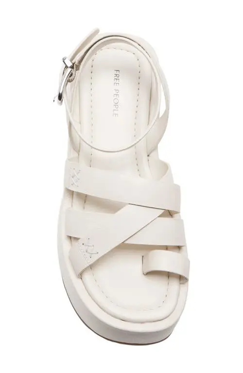 Free People Hazel Platform Sandals - Bone Leather