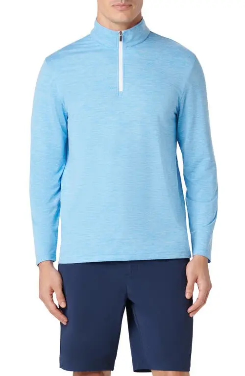 Bugatchi Quarter Zip Performance Pullover - Azure