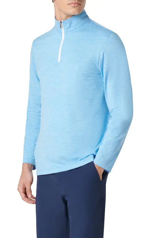 Bugatchi Quarter Zip Performance Pullover - Azure