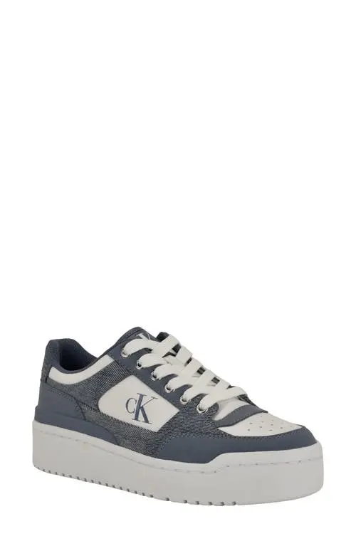 Calvin Klein Alondra Platform Sneakers - Denim/white