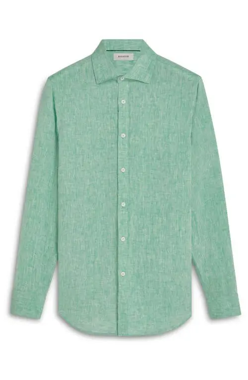 Bugatchi Axel Linen Button-up Shirt - Jade
