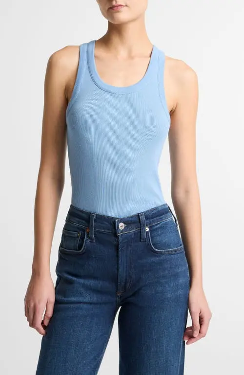 Vince Scoop Neck Rib Tank - Hydra