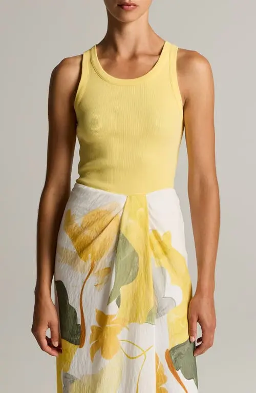 Vince Scoop Neck Rib Tank - Limone