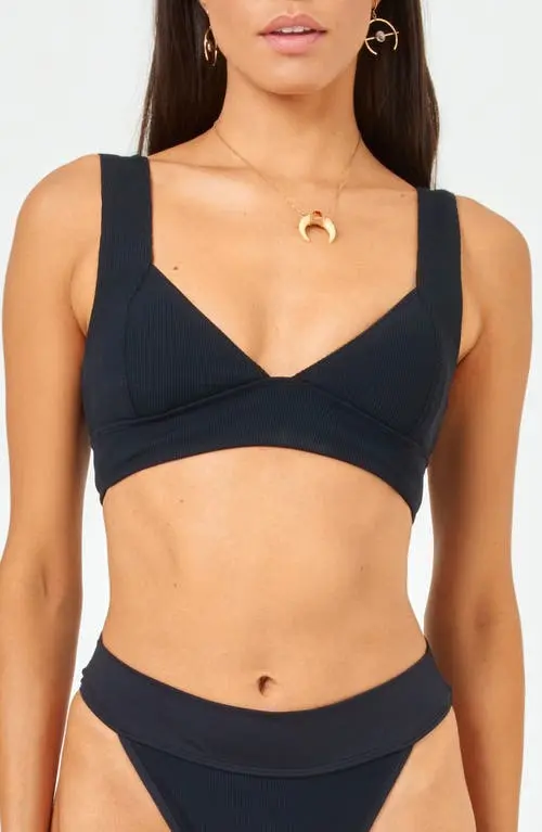 L*Space Hailey Rib Bikini Top - Black