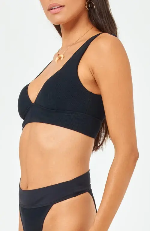 L*Space Hailey Rib Bikini Top - Black