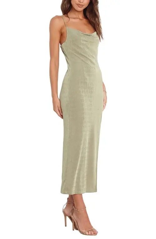 PETAL & PUP Diani Cowl Neck Midi Slipdress