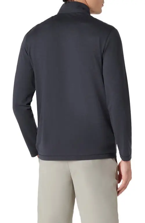 Bugatchi Quarter Zip Performance Pullover - Black