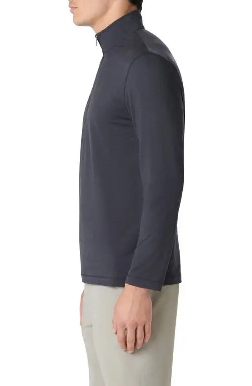 Bugatchi Quarter Zip Performance Pullover - Black