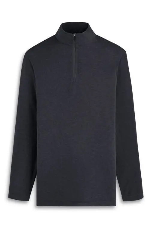 Bugatchi Quarter Zip Performance Pullover - Black