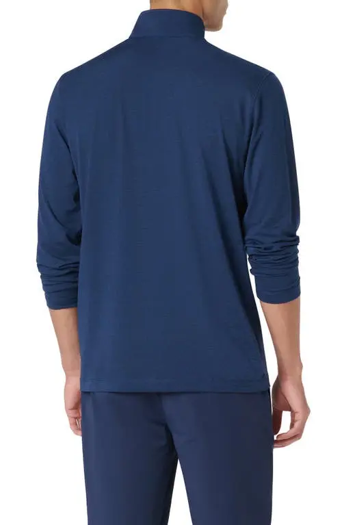 Bugatchi Quarter Zip Performance Pullover - Navy