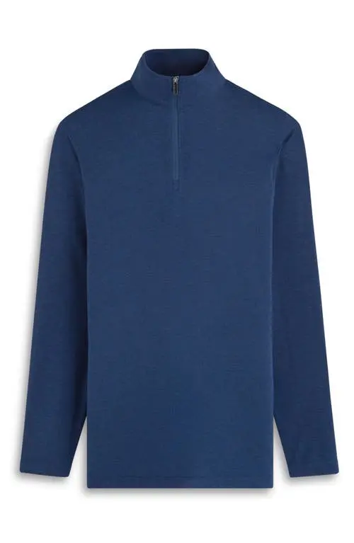 Bugatchi Quarter Zip Performance Pullover - Navy