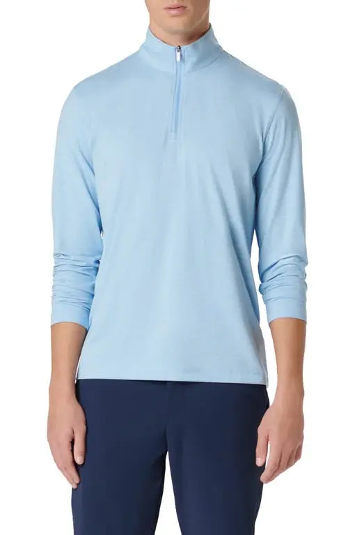 Bugatchi Quarter Zip Performance Pullover - Sky