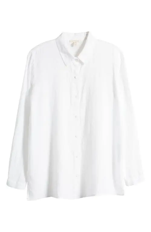 Eileen Fisher Classic Long Sleeve Organic Linen Shirt