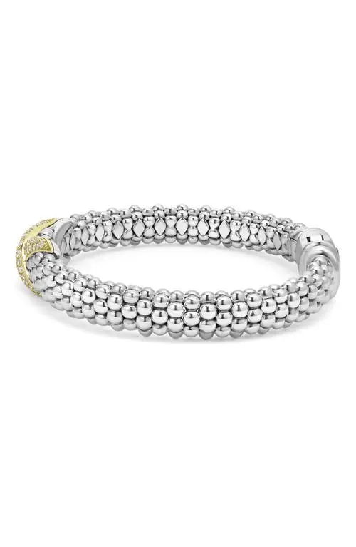 Lagos Embrace Pavé Diamond X Bracelet