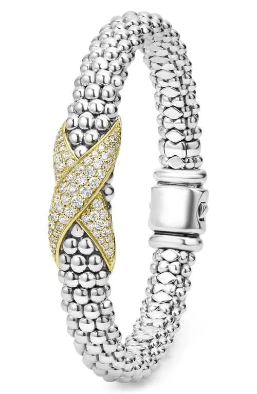 Lagos Embrace Pavé Diamond X Bracelet