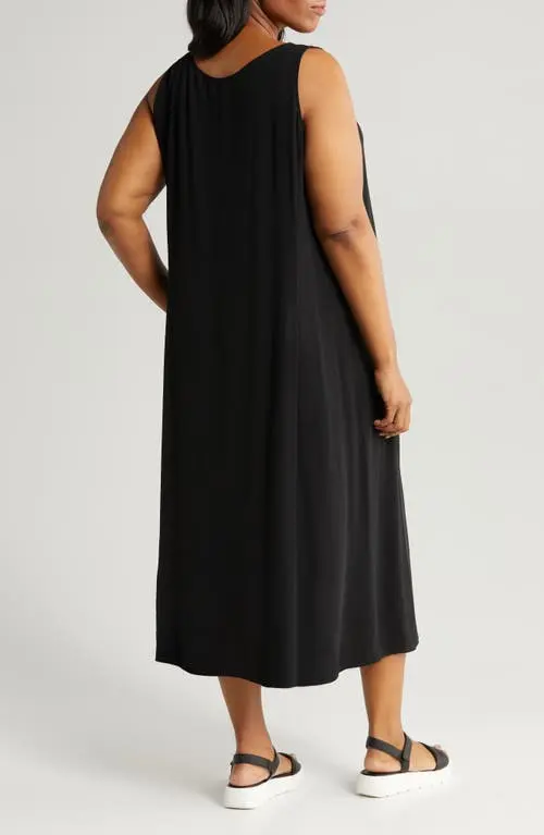 smock waist midi dress Ivy Smocked Midi Dress-Black