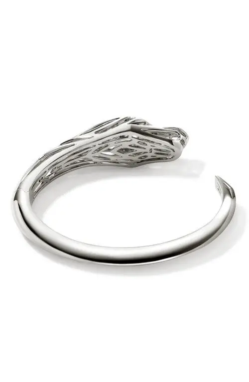 John Hardy Sterling Naga Hinged Cuff With Diamond And Sapphire