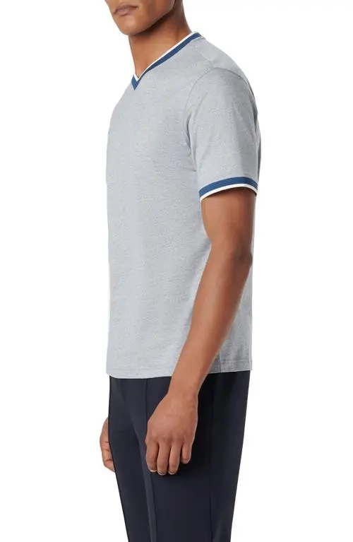 Bugatchi High V-neck T-shirt - Slate