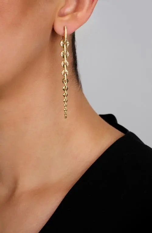 DRIES CRIEL Flow Graduated Diamond Chain Drop Earrings