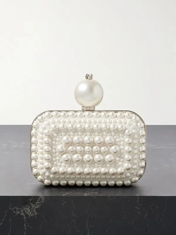 JIMMY CHOO Cloud Micro Embellished Clutch - White