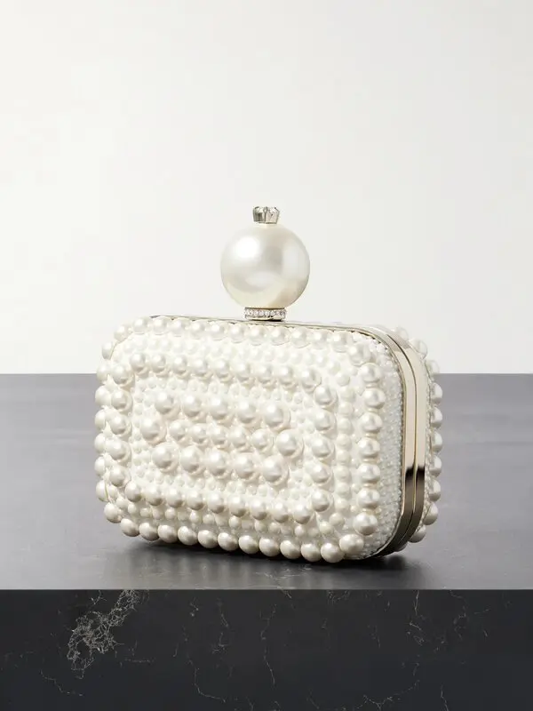JIMMY CHOO Cloud Micro Embellished Clutch - White