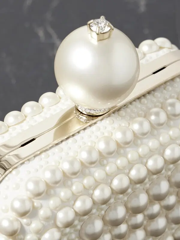 JIMMY CHOO Cloud Micro Embellished Clutch - White