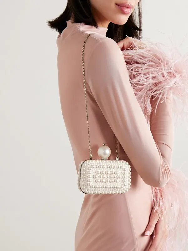 JIMMY CHOO Cloud Micro Embellished Clutch - White
