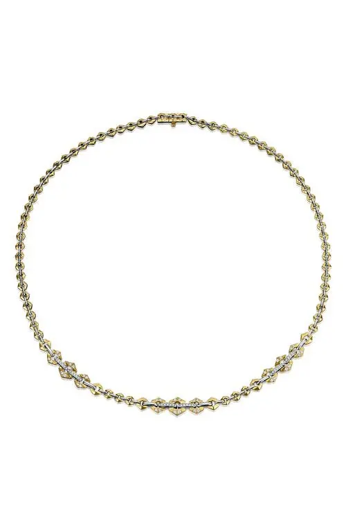 DRIES CRIEL 18k Graduated Diamond Link Chain Necklace - Gold