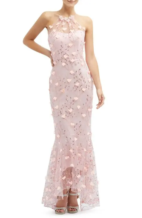 Dessy Collection Sequin Embroidered High-low Gown