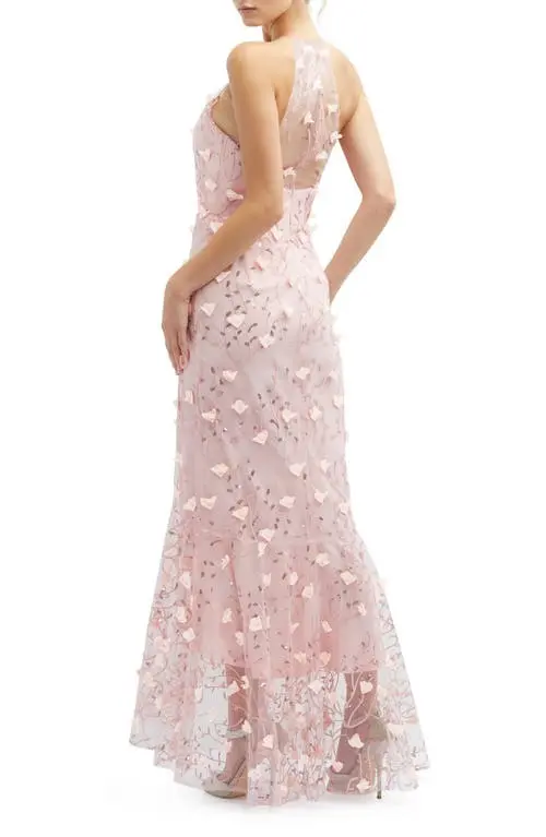 Dessy Collection Sequin Embroidered High-low Gown