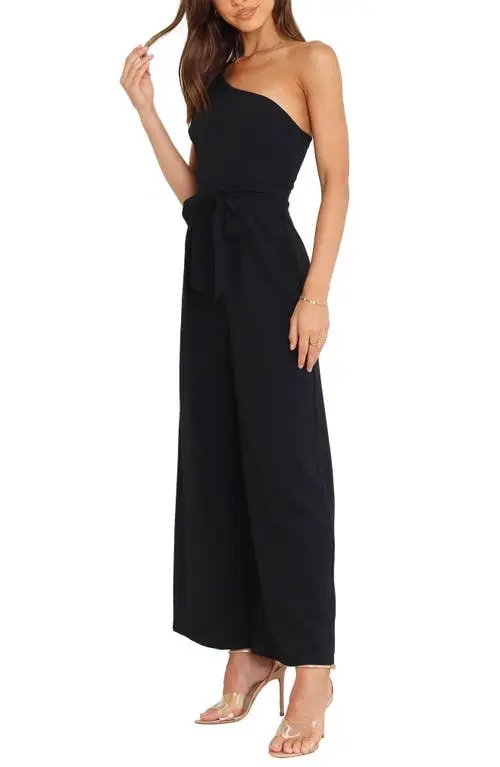 PETAL & PUP Leyton Asymmetric Jumpsuit - Black