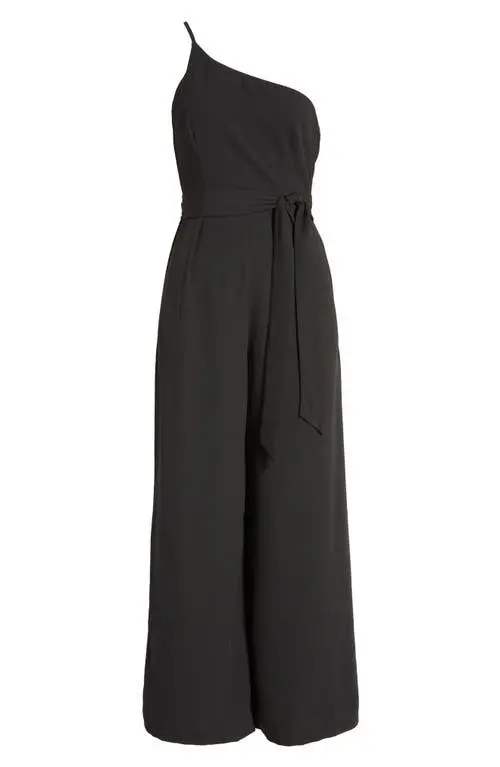 PETAL & PUP Leyton Asymmetric Jumpsuit - Black