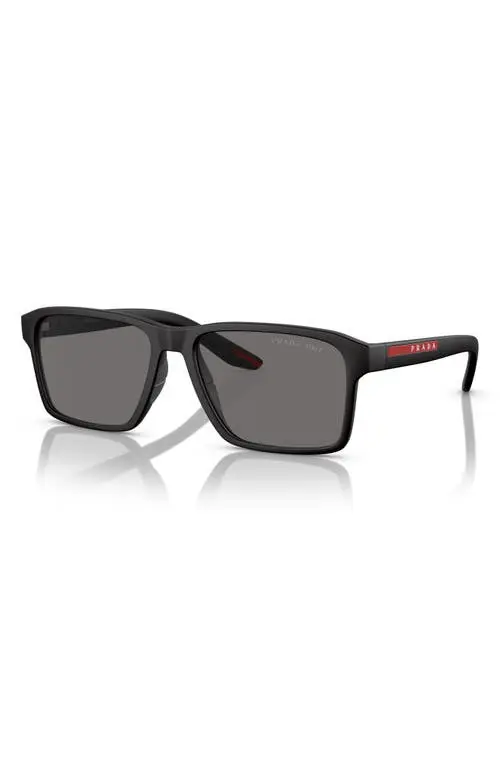 Prada 58mm Polarized Rectangle Sunglasses
