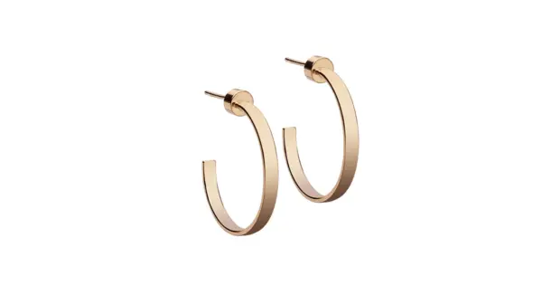 Jennifer Zeuner Jewelry 14k Yellow Gold 1" Hoop Earrings - One-color