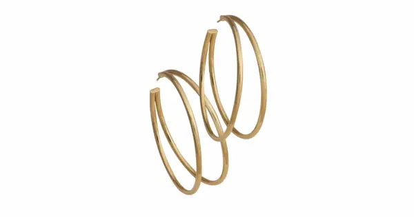 Jennifer Zeuner Jewelry Calista 2.5" Double Hoop Earrings - One-color